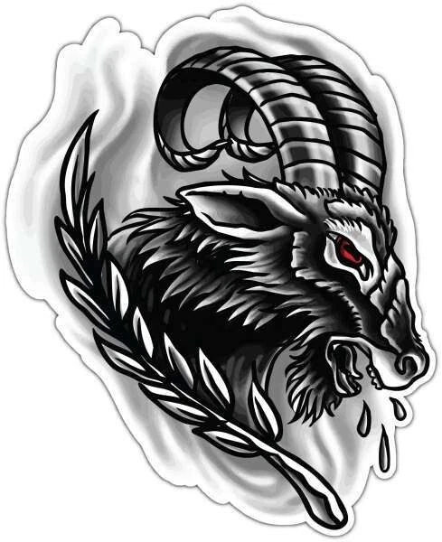 Goat Head Devil Eyes Car Window Stickerphone Decal Water Bottle ...