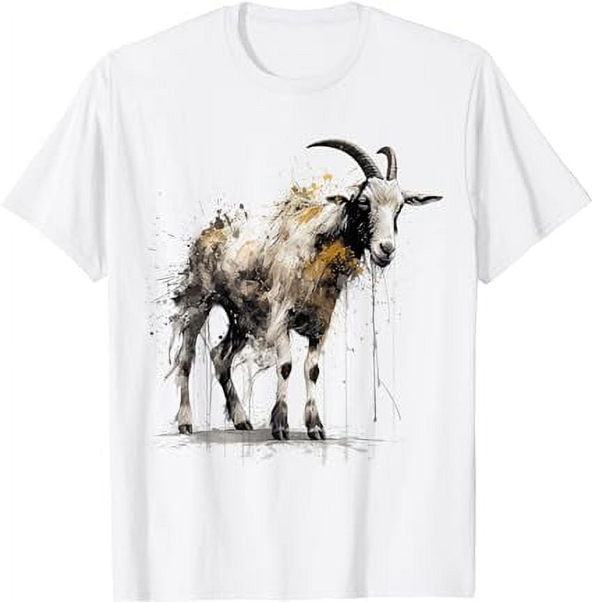 Goat Lover Artwork | Animal Motif Goat White oversized loose fitting T ...