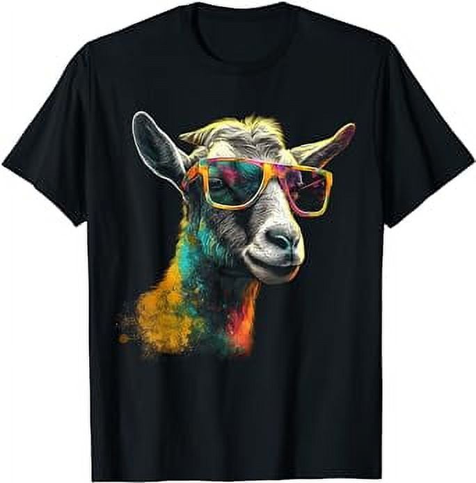 Goat Lover Artwork | Animal Sunglasses Motif Goat Black oversized loose ...