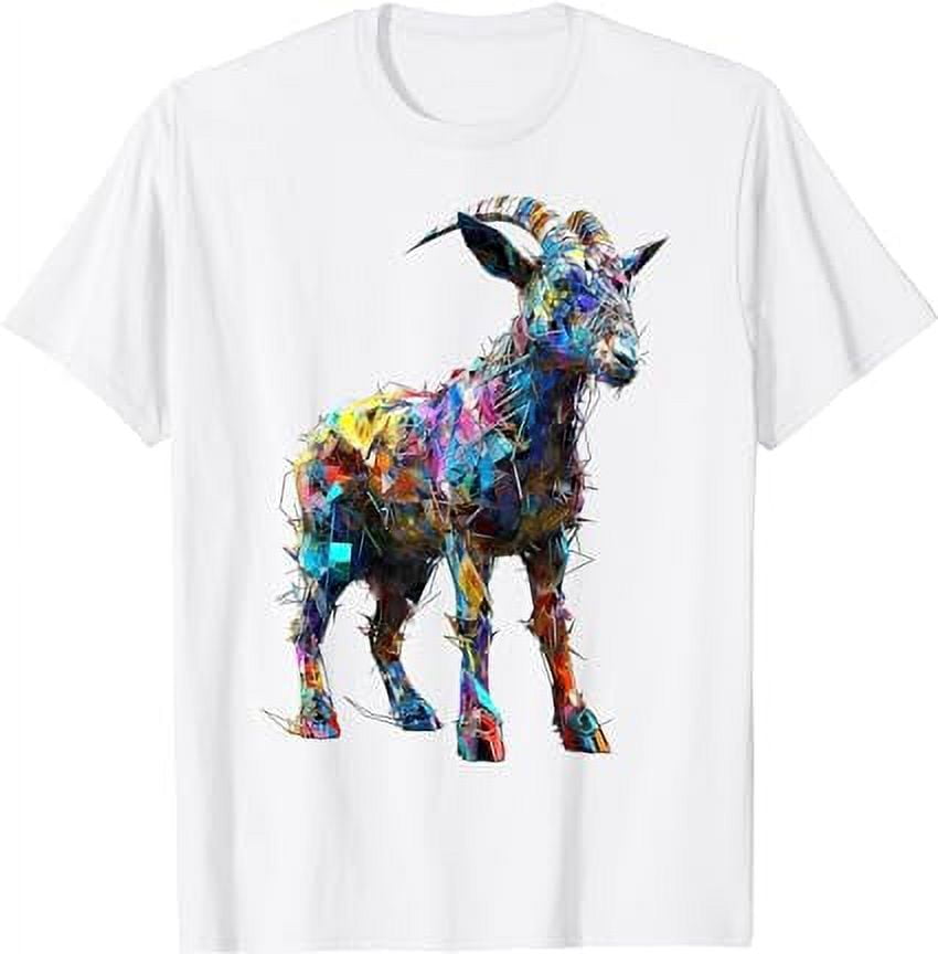 Goat Lover Artwork | Colorful Animal Motif Goat T-Shirt - Walmart.com