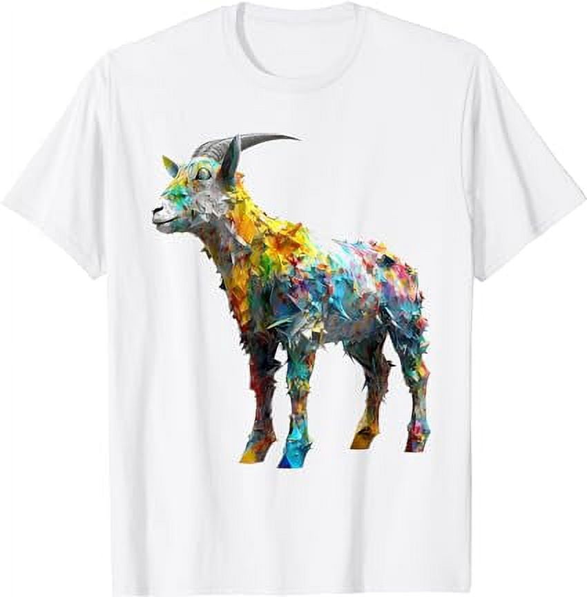 Goat Lover Artwork | Colorful Animal Motif Goat T-Shirt - Walmart.com