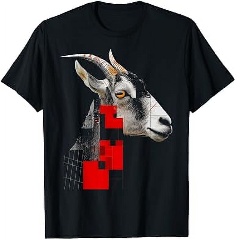 Goat Lover Artwork | Geometric Animal Motif Goat Large size loose black ...