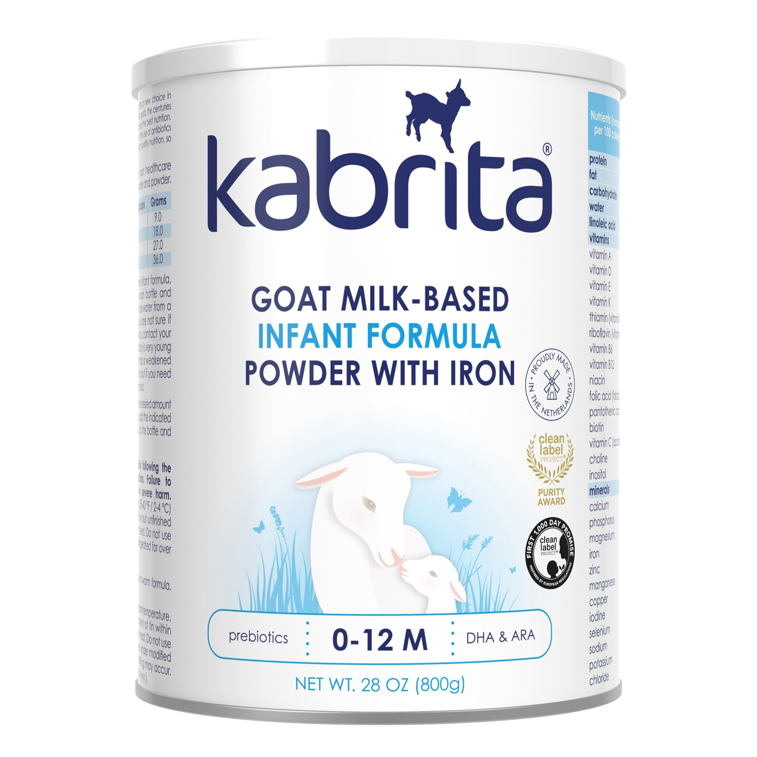 Kabrita, Goat Milk Infant Formula, 28 oz Can, with DHA ARA - Walmart.com