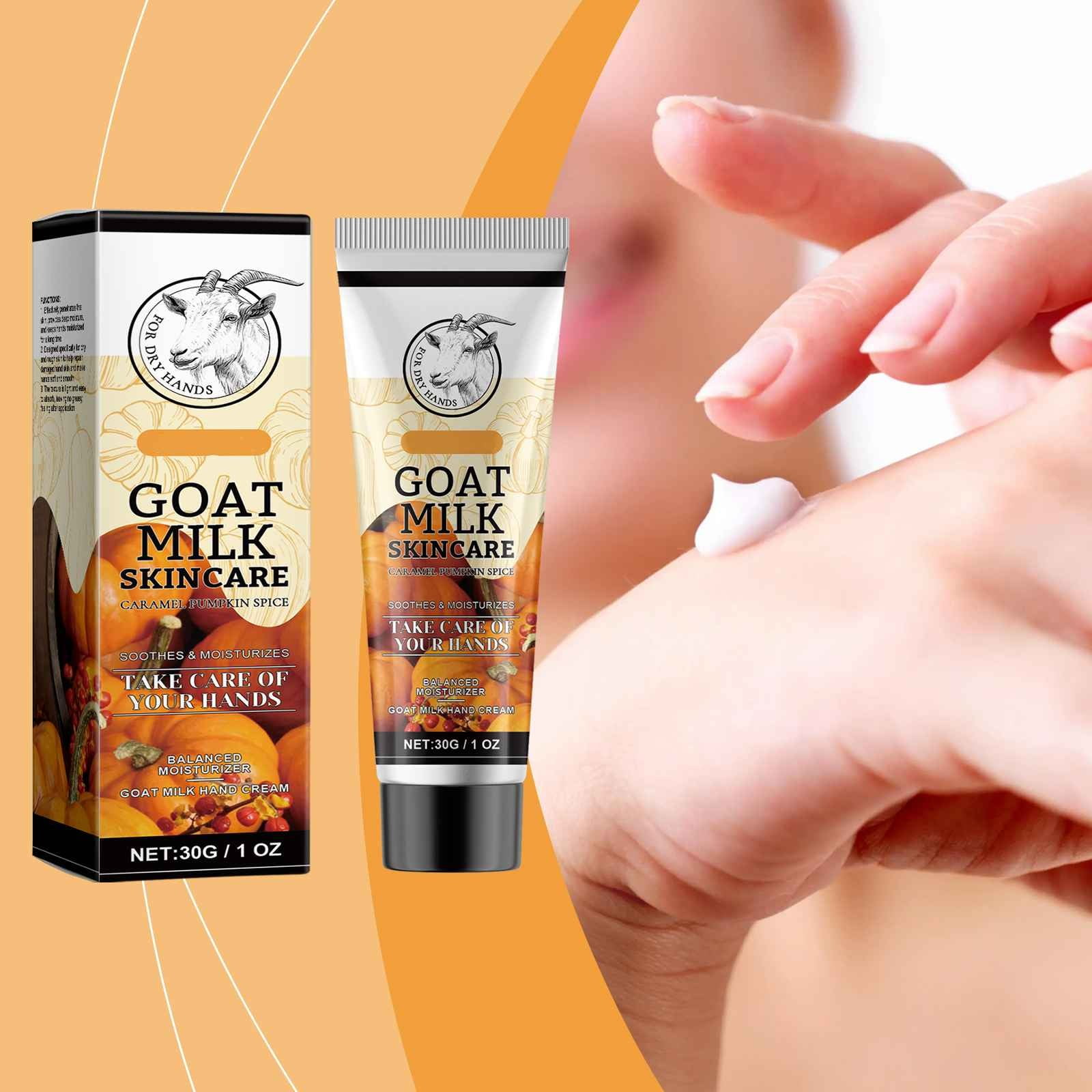 Goat Milk Hand Cream - Moisturizes Dry Cracks, Non-Greasy, Improves ...