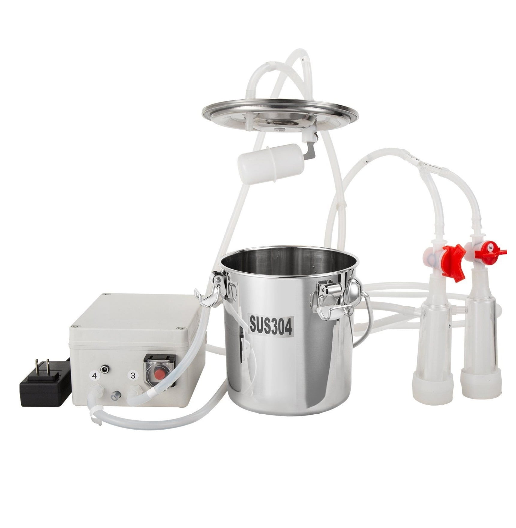 Goat Milking Machine 3L Stainless Steel Bucket - Electric Portable ...