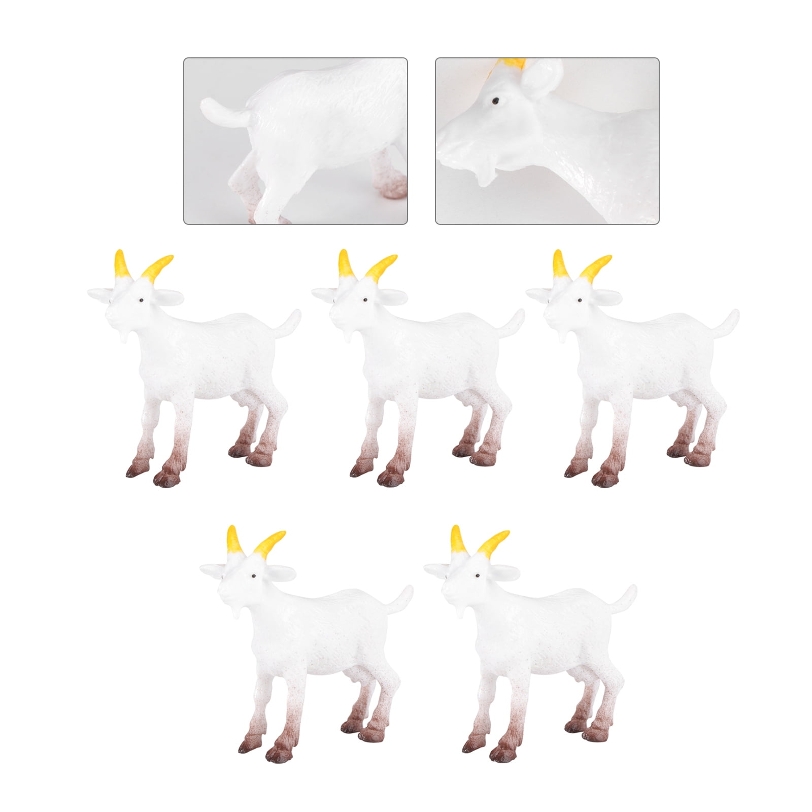 Goat Model,15 PCS Simulation PVC Farm Animals Goats Lambs White Sheep ...