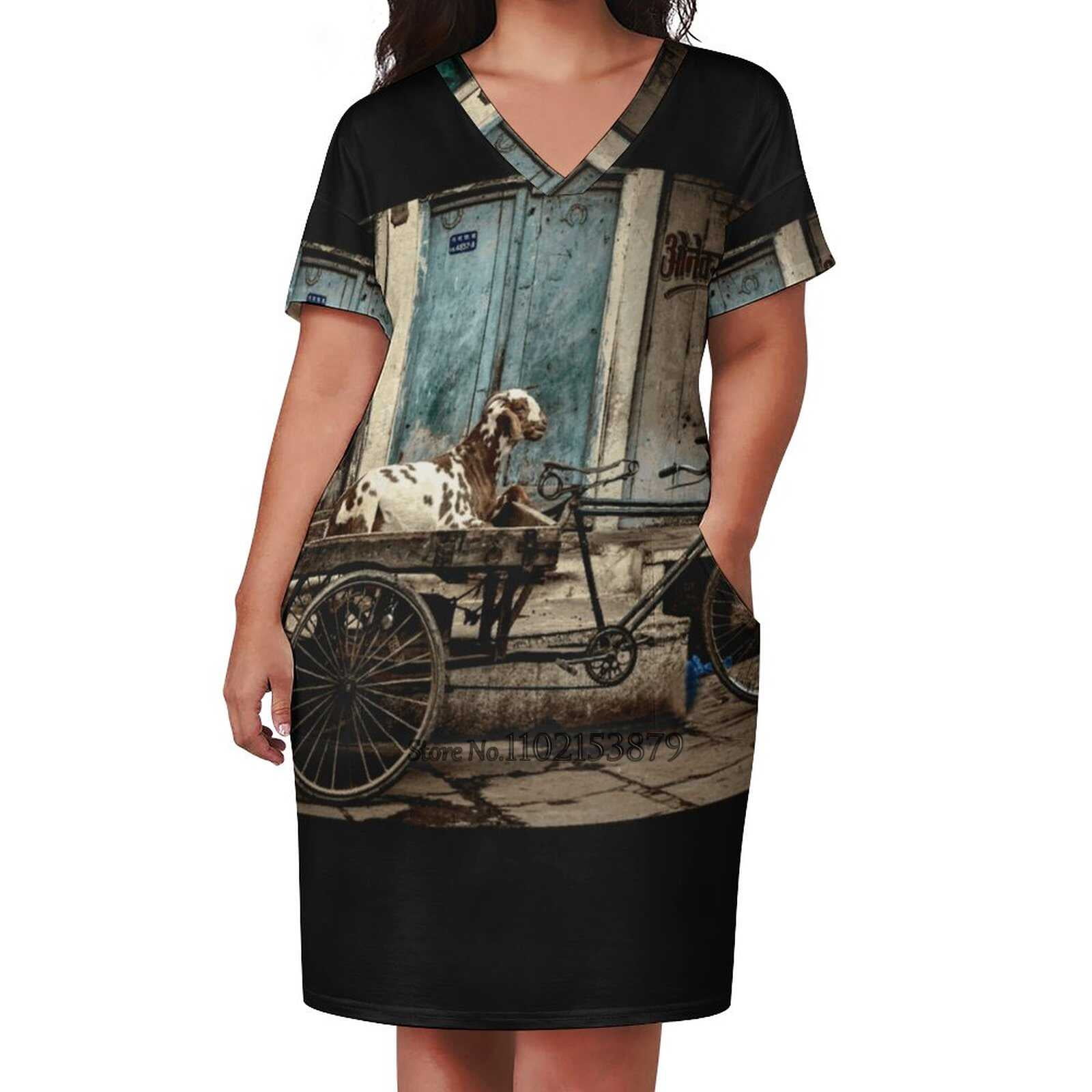 Goat On Wheels Back Lacing Backless Dress Square Neck Dress Fashion ...