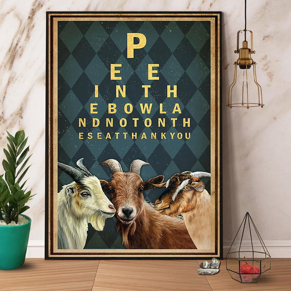 Goat Pee In The Bowl Retro Paper Poster No Frame Matte Wall Art Decor ...