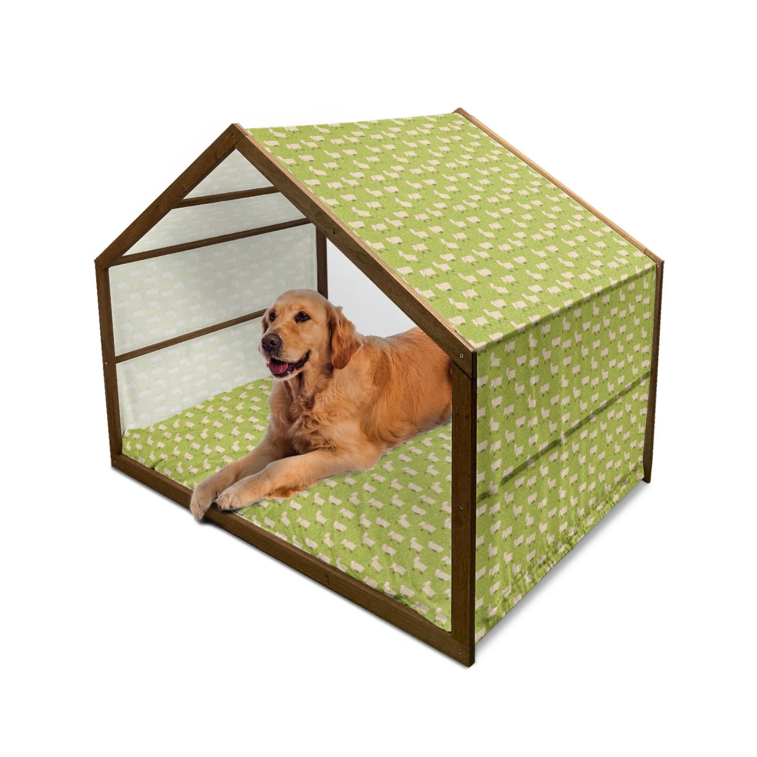 Goat Pet House, Cattle Characters Sleeping and Running on Ornamental ...