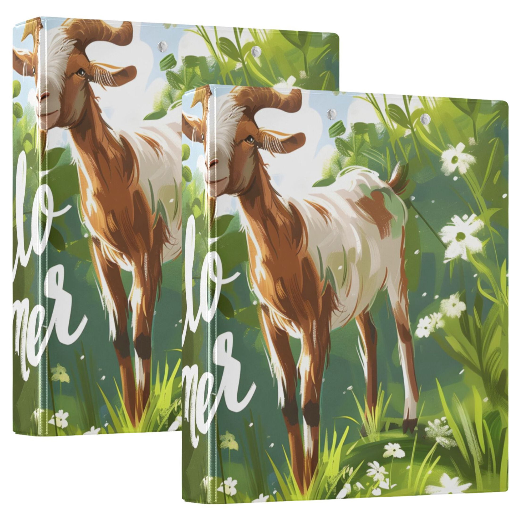 Goat Sheep Summer Greed 3 Ring Binders 1.5 inch Hardcover File Folders ...