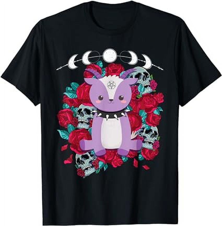 Goat Skull Roses Goth Goat T-Shirt - Walmart.com