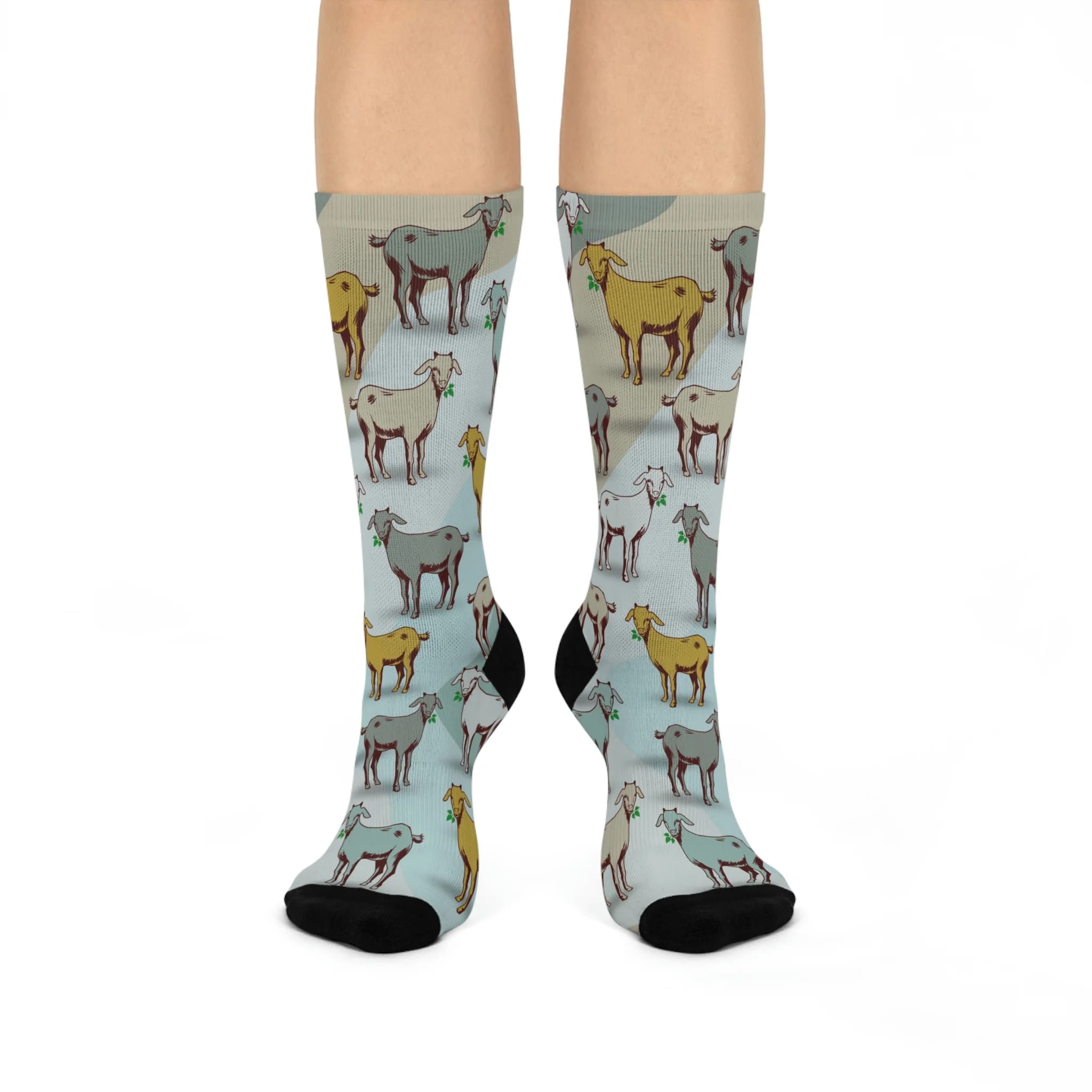 Goat Socks Unisex Stretchy Crew | Fun Retro Style & Colors | 1 Pair, 1 ...