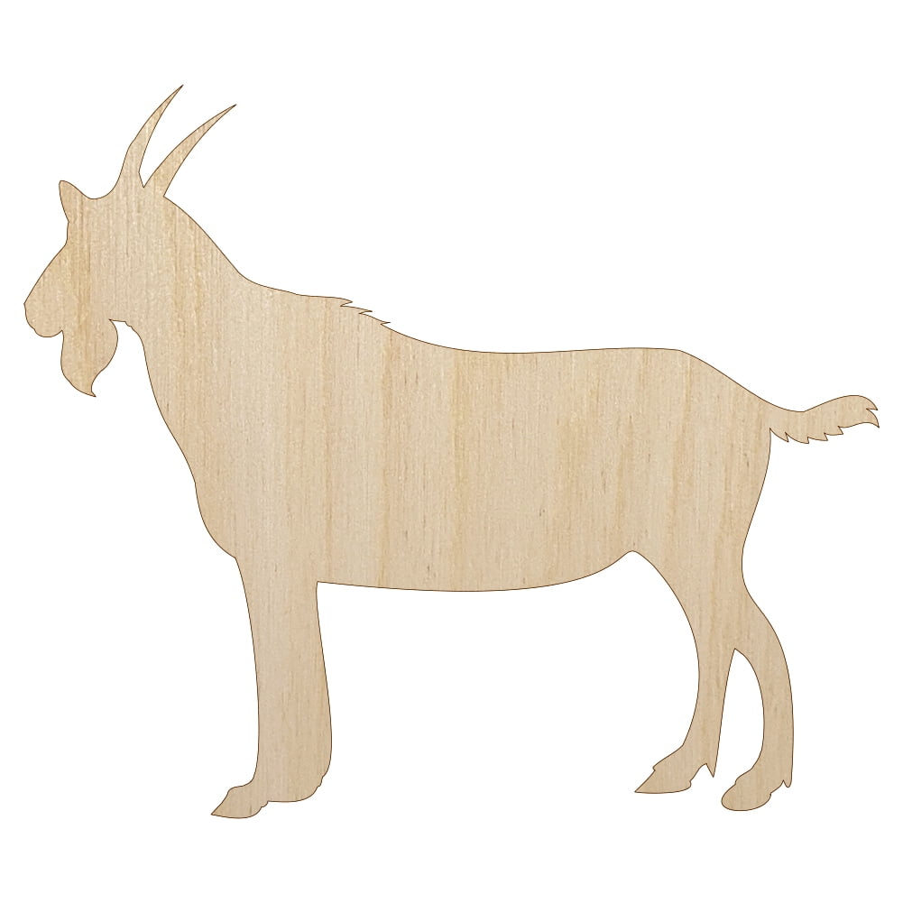 Goat Solid Wood Shape Unfinished Piece Cutout Craft DIY Projects - 6.25 ...