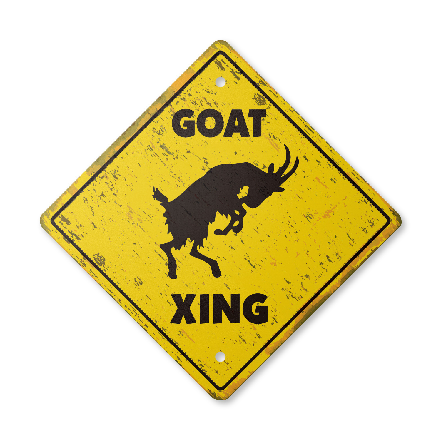 Goat Vintage Crossing Sign Zone Xing | Indoor/Outdoor Plastic | 14 ...