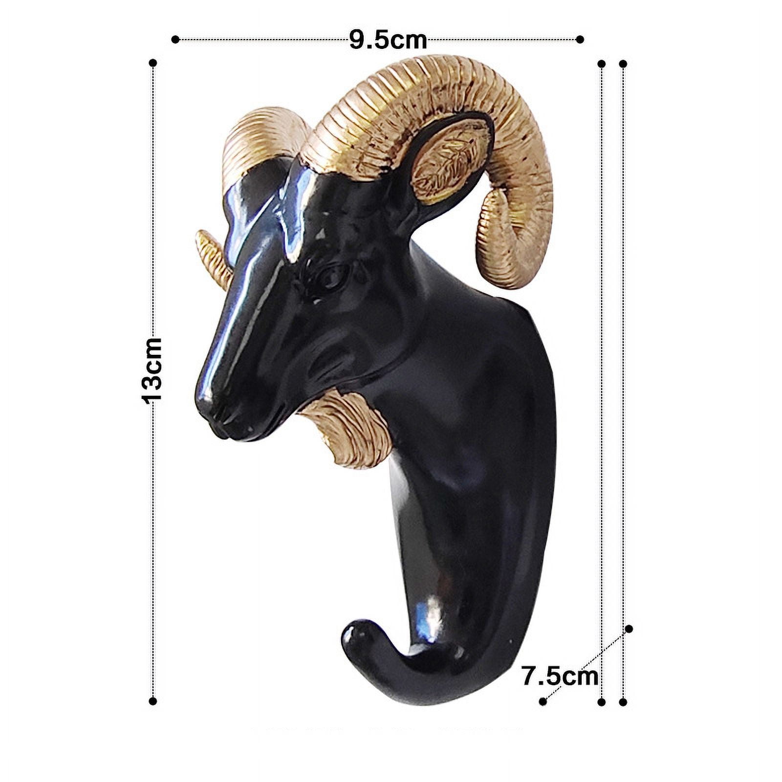 (Goat) Wall Mounted Animal Head Rack Coat Cap Wall Hanger Horse ...