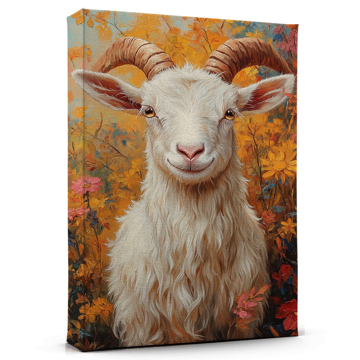 Goat White Art Print Canvas, Animal Decor for Bedroom, Living roomGoat ...