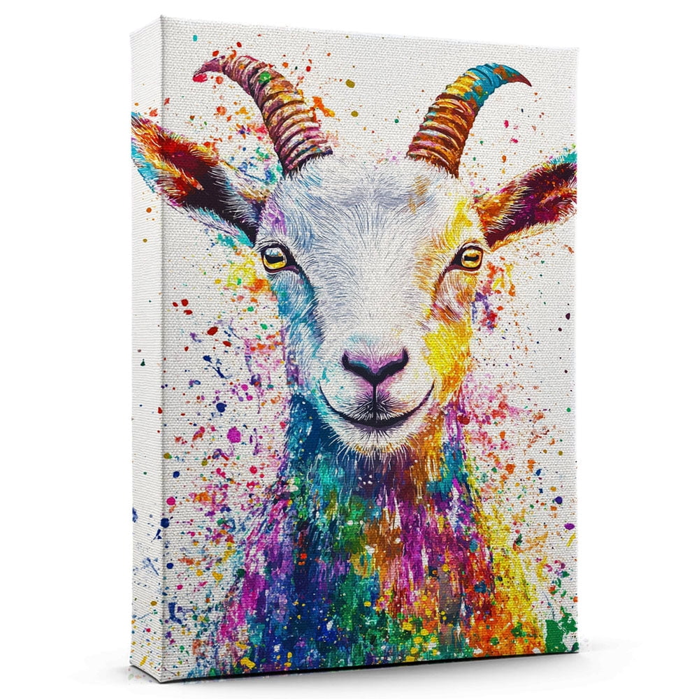 Goat White Canvas Wall Art Animal Decor, Goat White Canvas Prints Wild ...