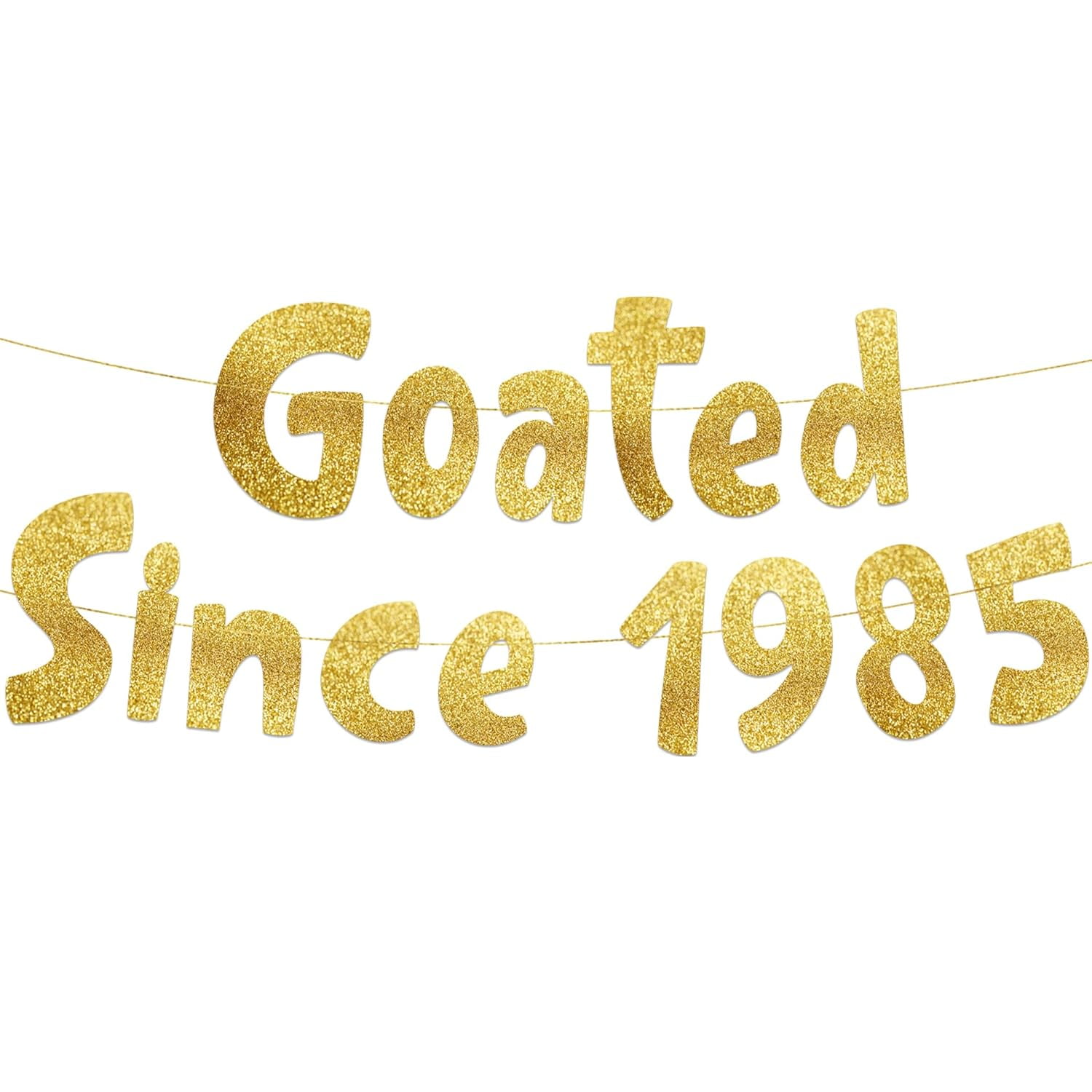 Goated Since 1985 Gold Glitter Banner - 40th Birthday and Anniversary ...
