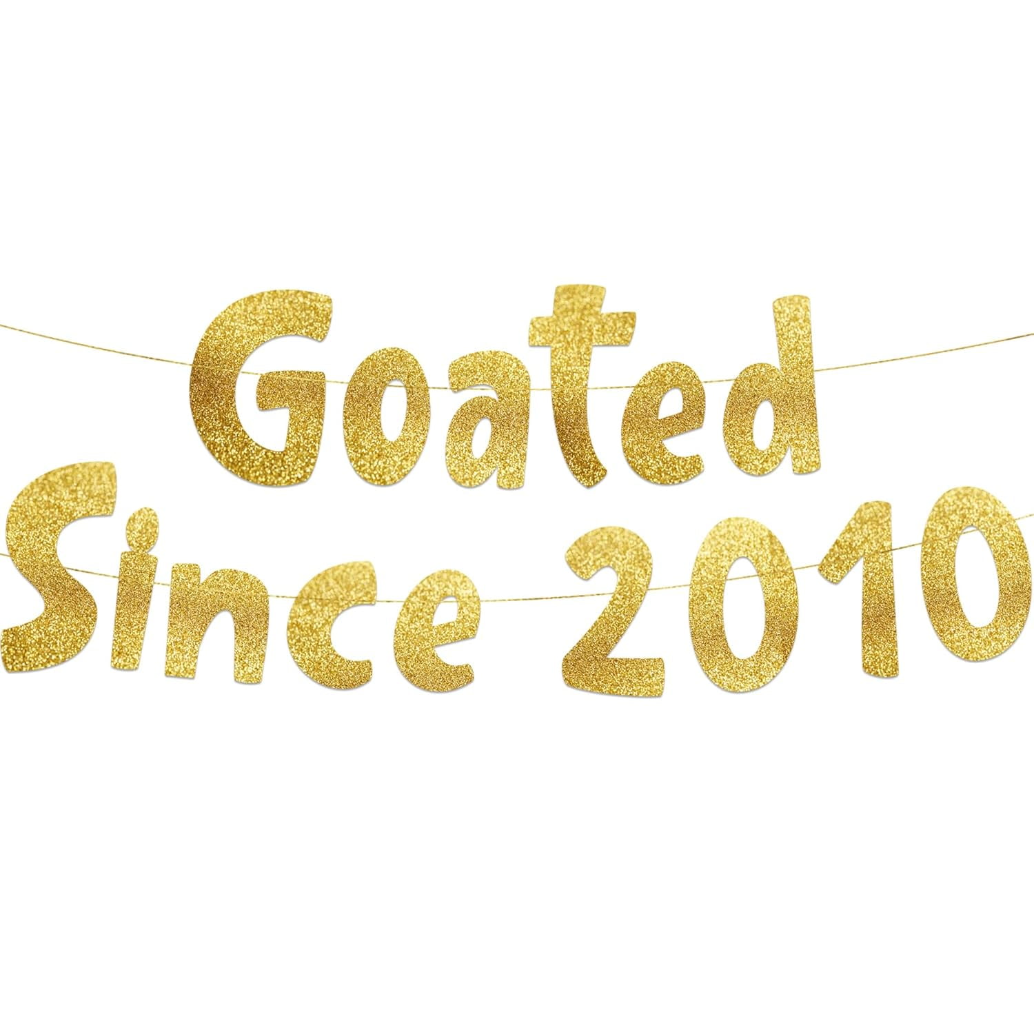 Goated Since 2010 Gold Glitter Banner - 15th Birthday and Anniversary ...