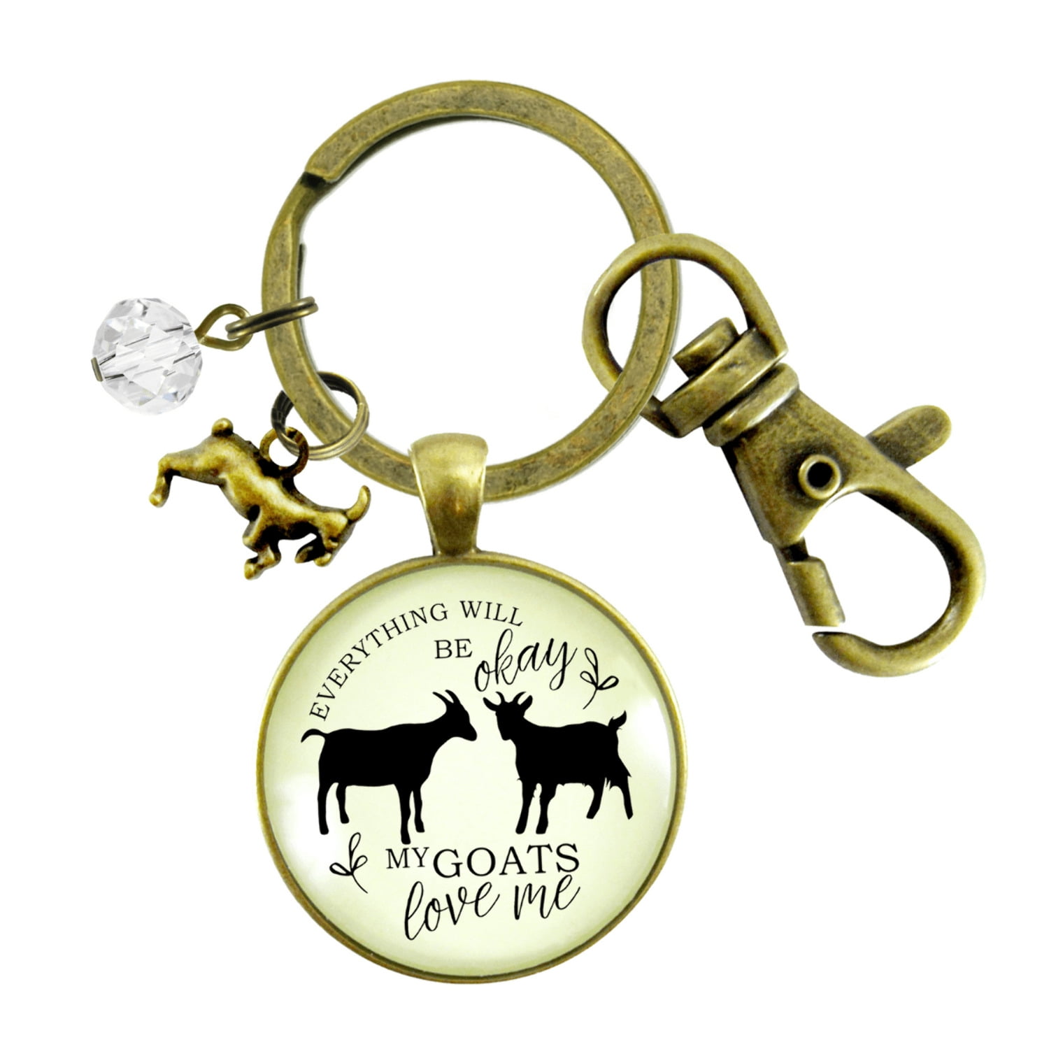 Goats Keychain All is Okay My Goats Love Me Farm Inspired Jewelry ...