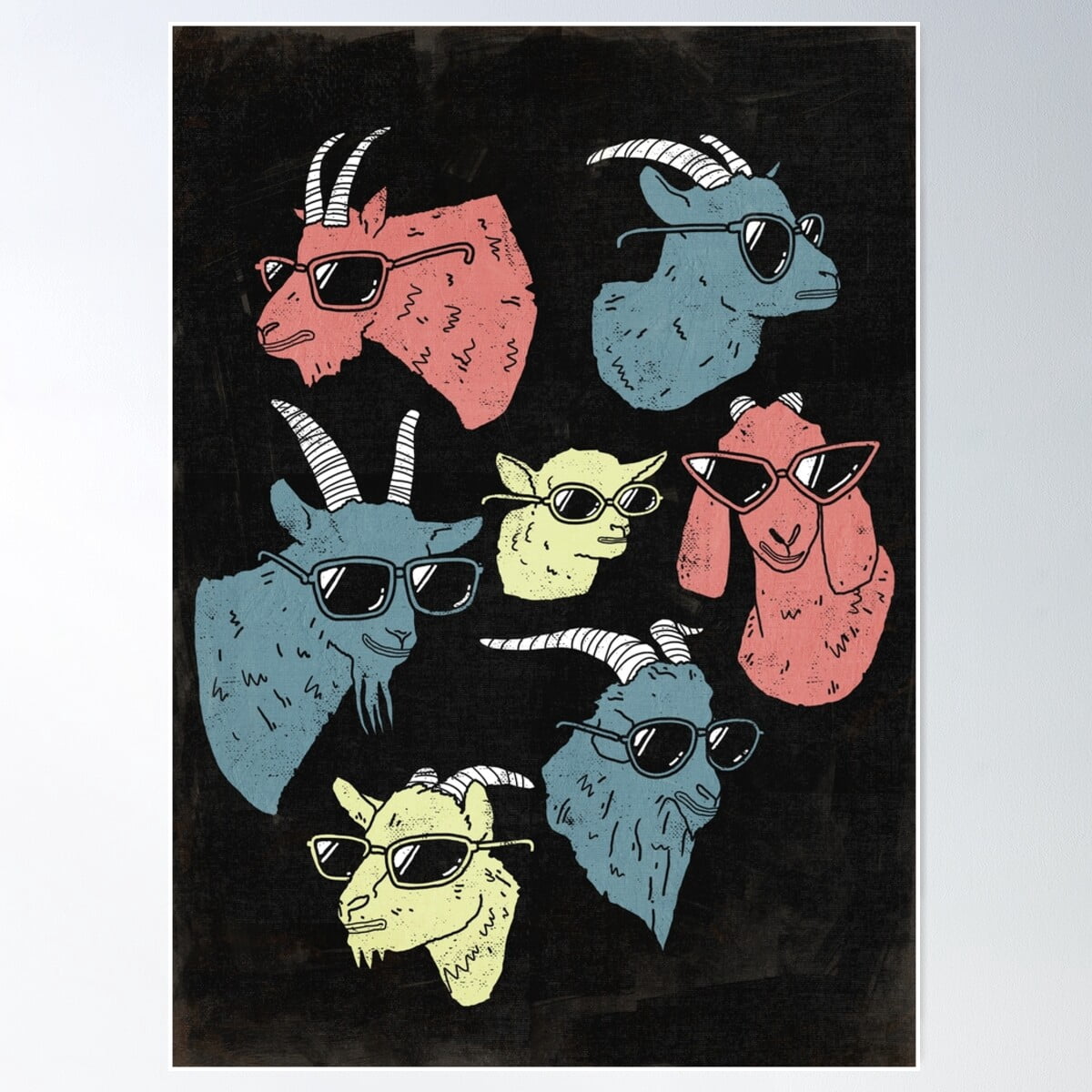 Goats Poster Wall Art, Modern Wall Decor For Living Room Bedroom, 12x18 ...