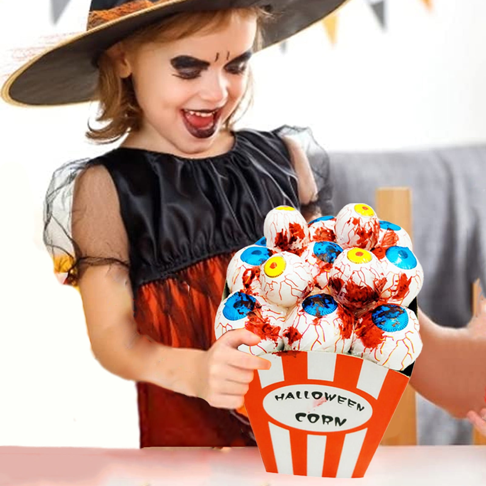 Favgift Halloween Eyeballs Simulation Popcorn Horror Props, Prank ...