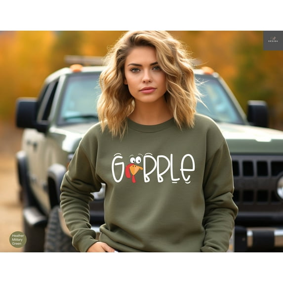 Gobble Shirt, Funny Cute Turkey Face, Cute shirt, Turkey Shirt, Family ...