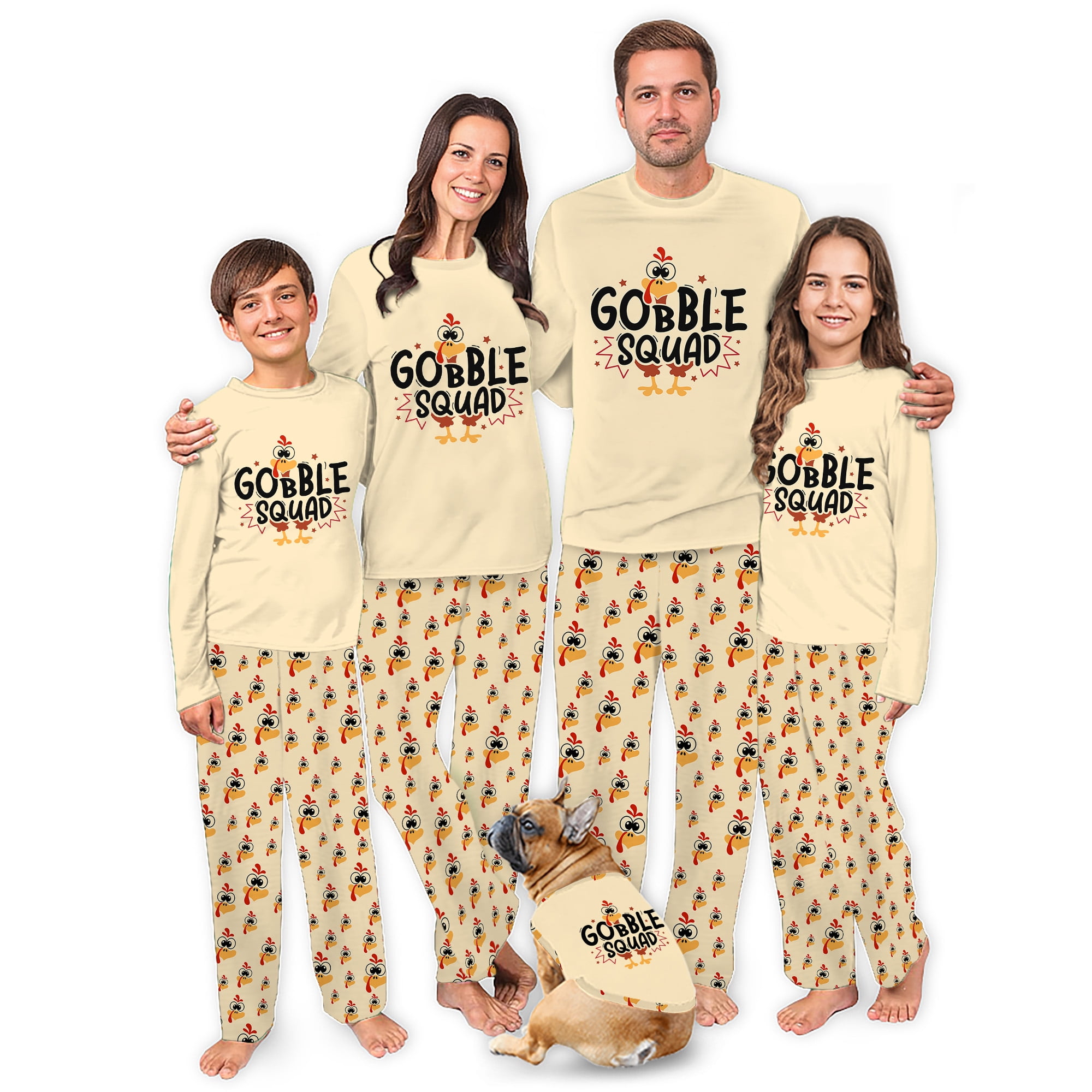 Gobble Squad Thanksgiving Family Pajama Set, Turkey Thanksgiving Family ...