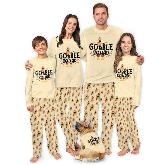 Gobble Turkey Thanksgiving Family Jammies, Turkey Thanksgiving Themed ...