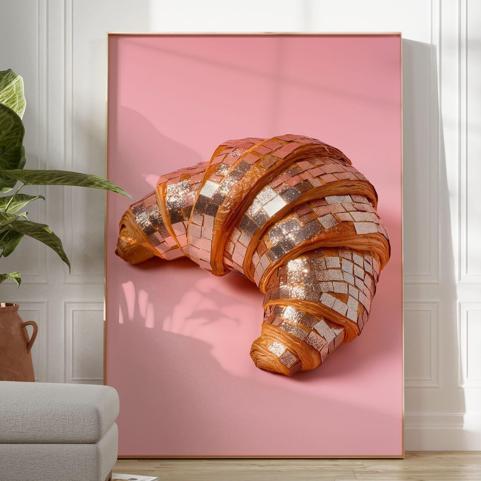 Gobeiuasy Croissant Painting Aesthetic Food Posters French Food ...