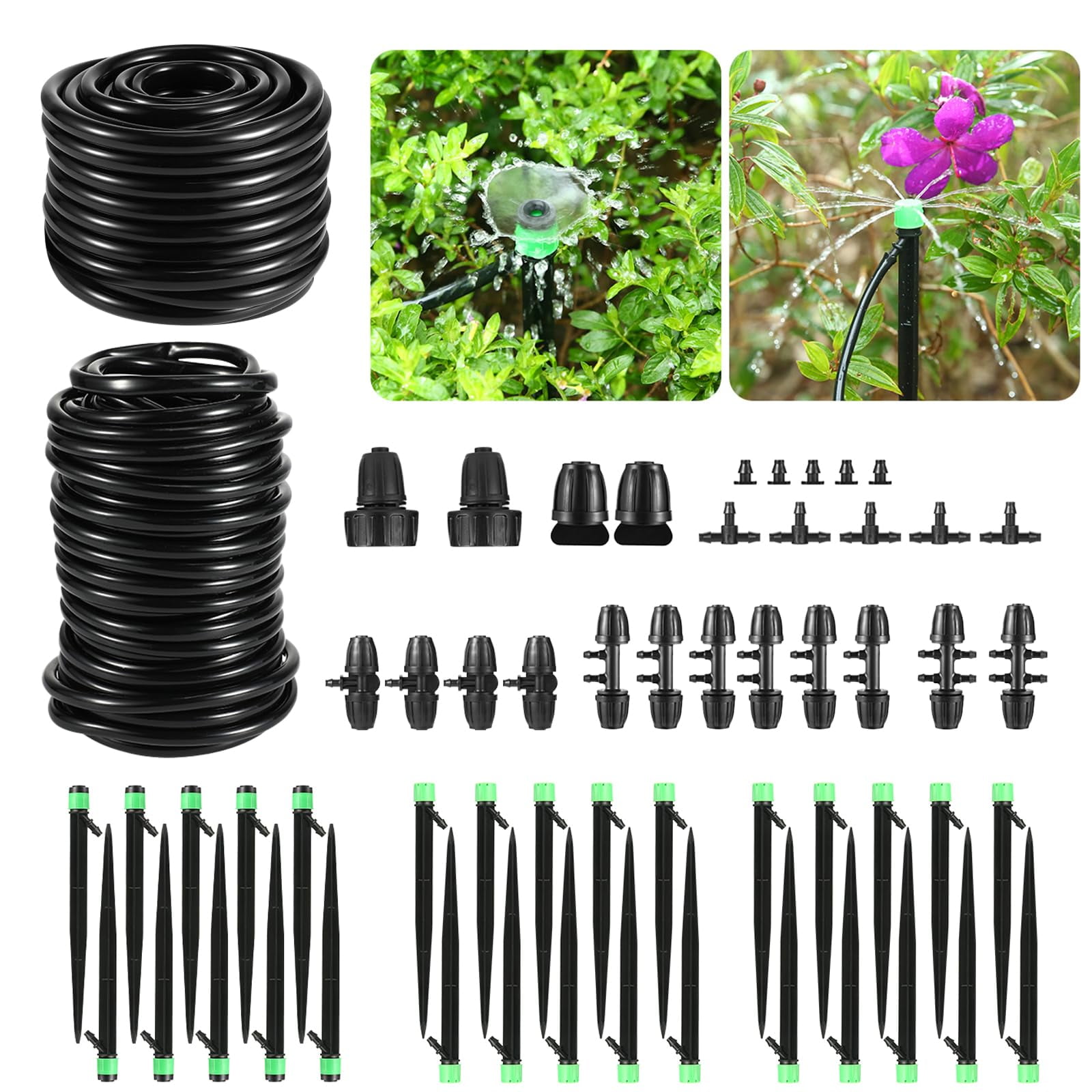 Gobelief Drip Irrigation Kit for Garden, Raised Beds, Lawn - Adjustable ...