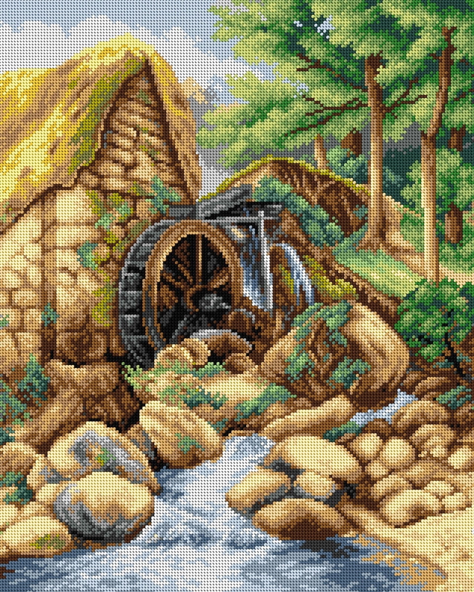 Gobelin canvas for halfstitch without yarn after Myles Birket Foster ...