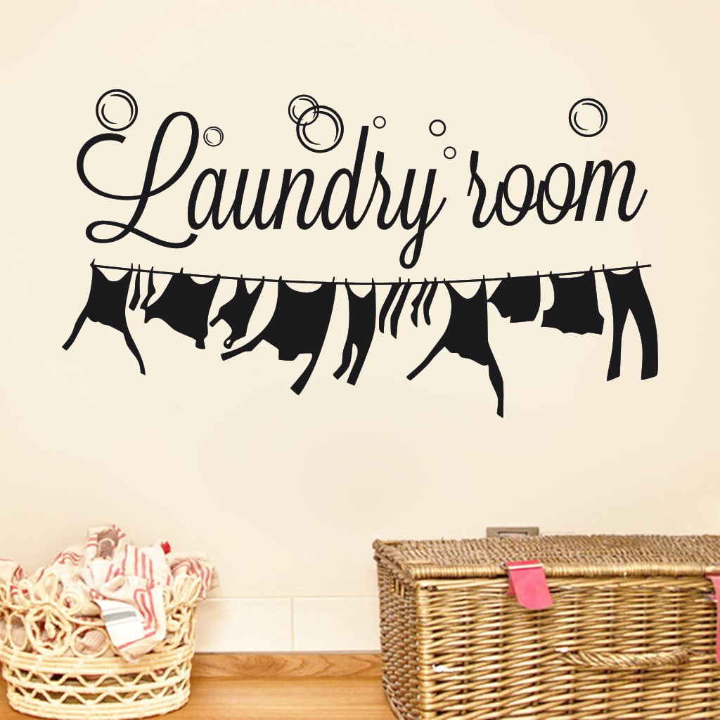 Gobestart Laundry Room Home Decor Wall Sticker Decal Bedroom Art Mural ...