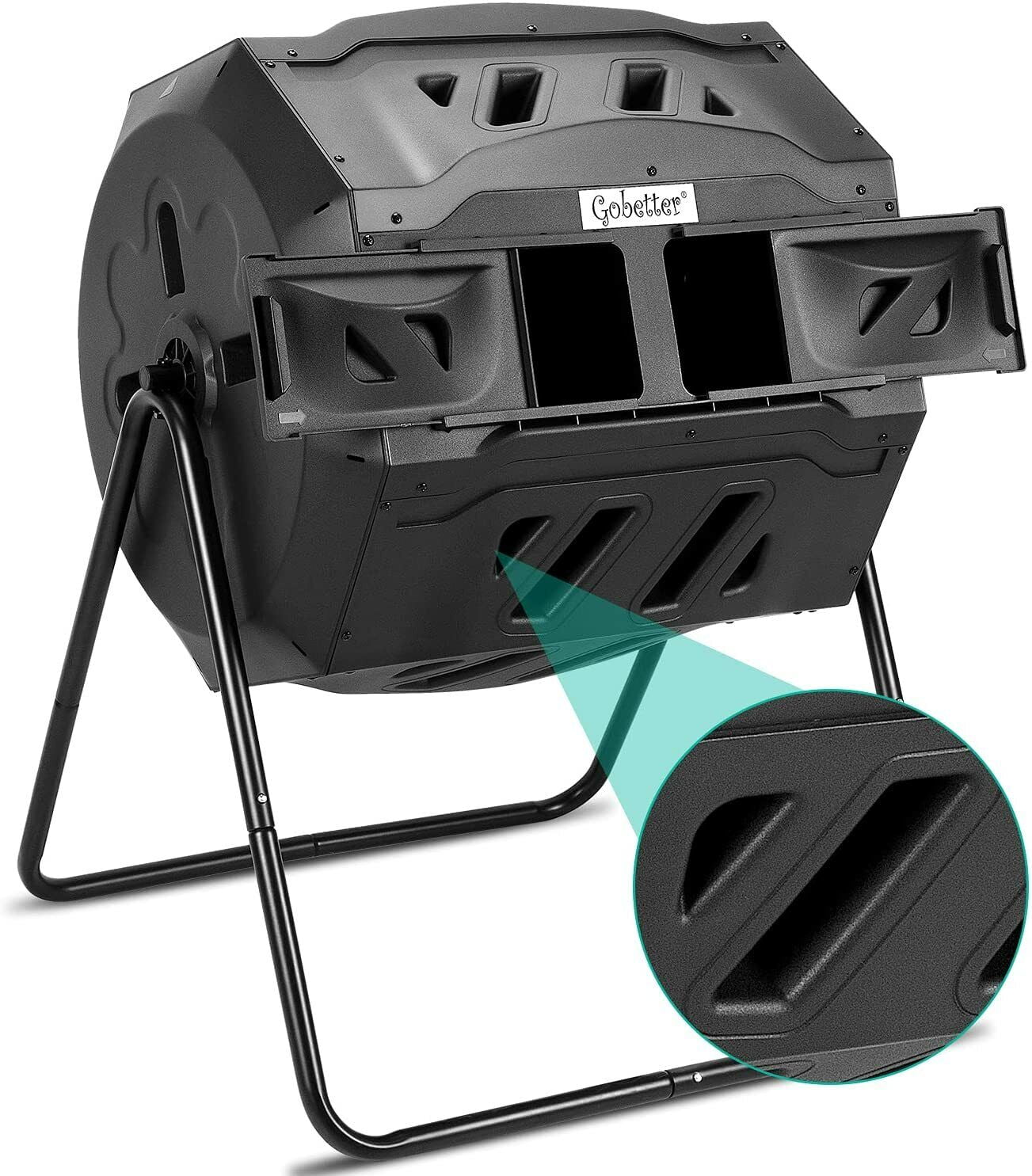 Gobetter 45 Gallon Composting Tumblers Rotating Bin Outdoor with ...