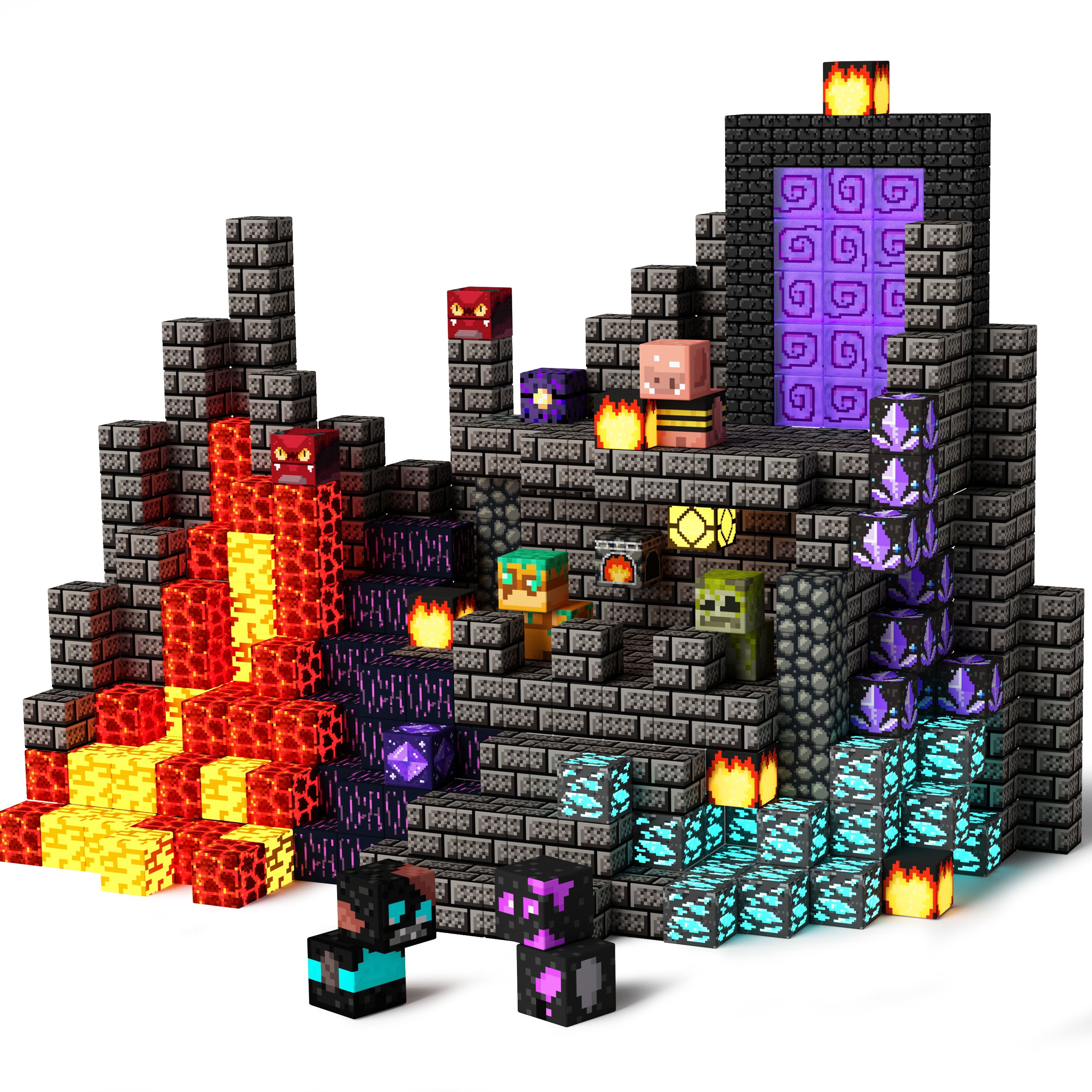 GobiDex 100 Pcs Shadow Crypt Game-Based Magnetic Blocks Building Toys ...