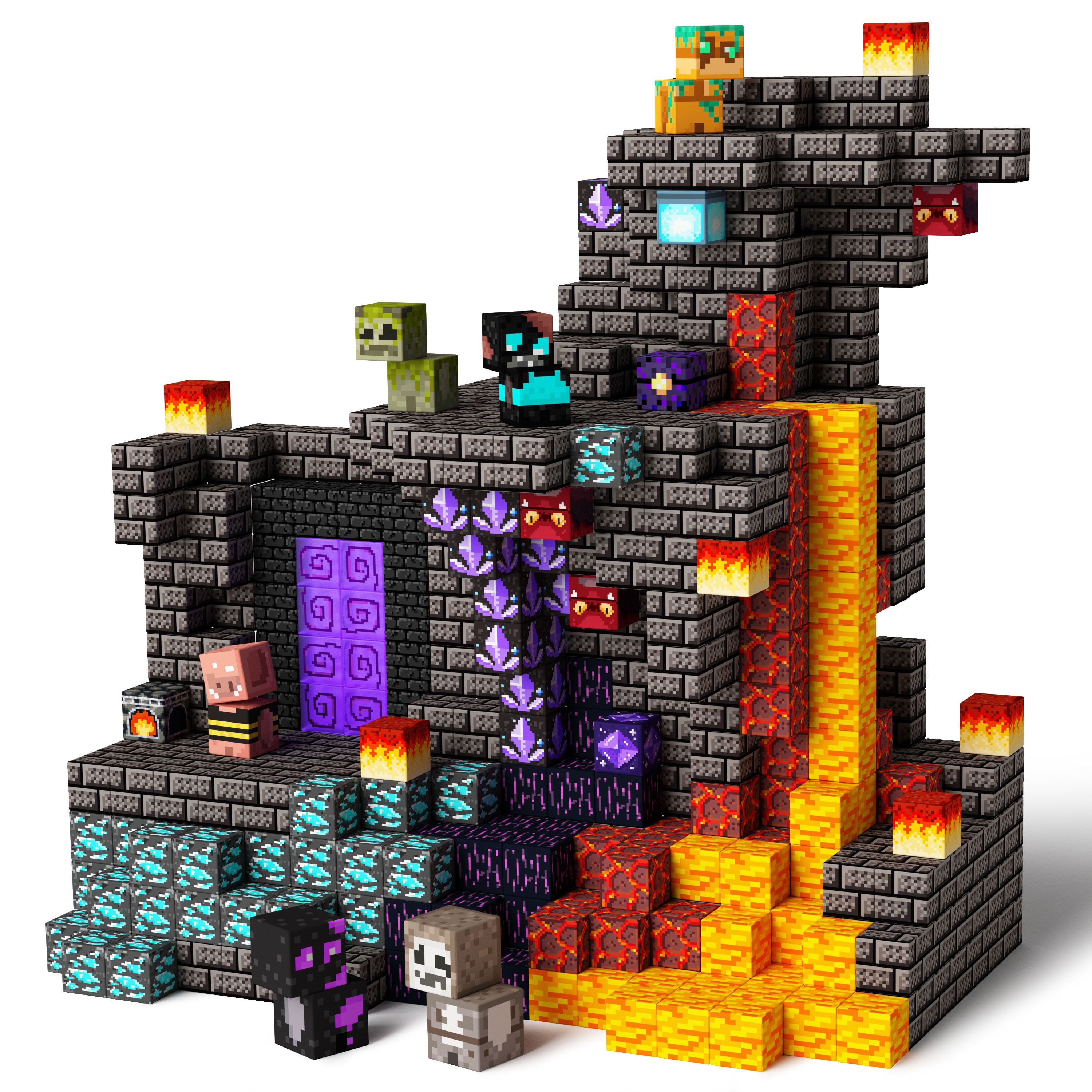 GobiDex 200 Pcs Shadow Crypt Game-Based Magnetic Blocks STEM Learning Sensory Educational ...