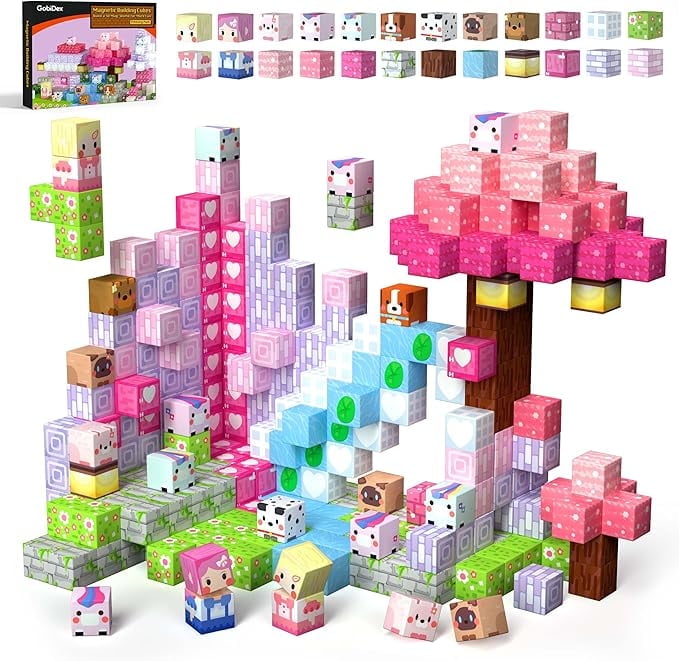GobiDex 48 Pcs Unicorn Game-Based Magnetic Blocks Building Toys for ...
