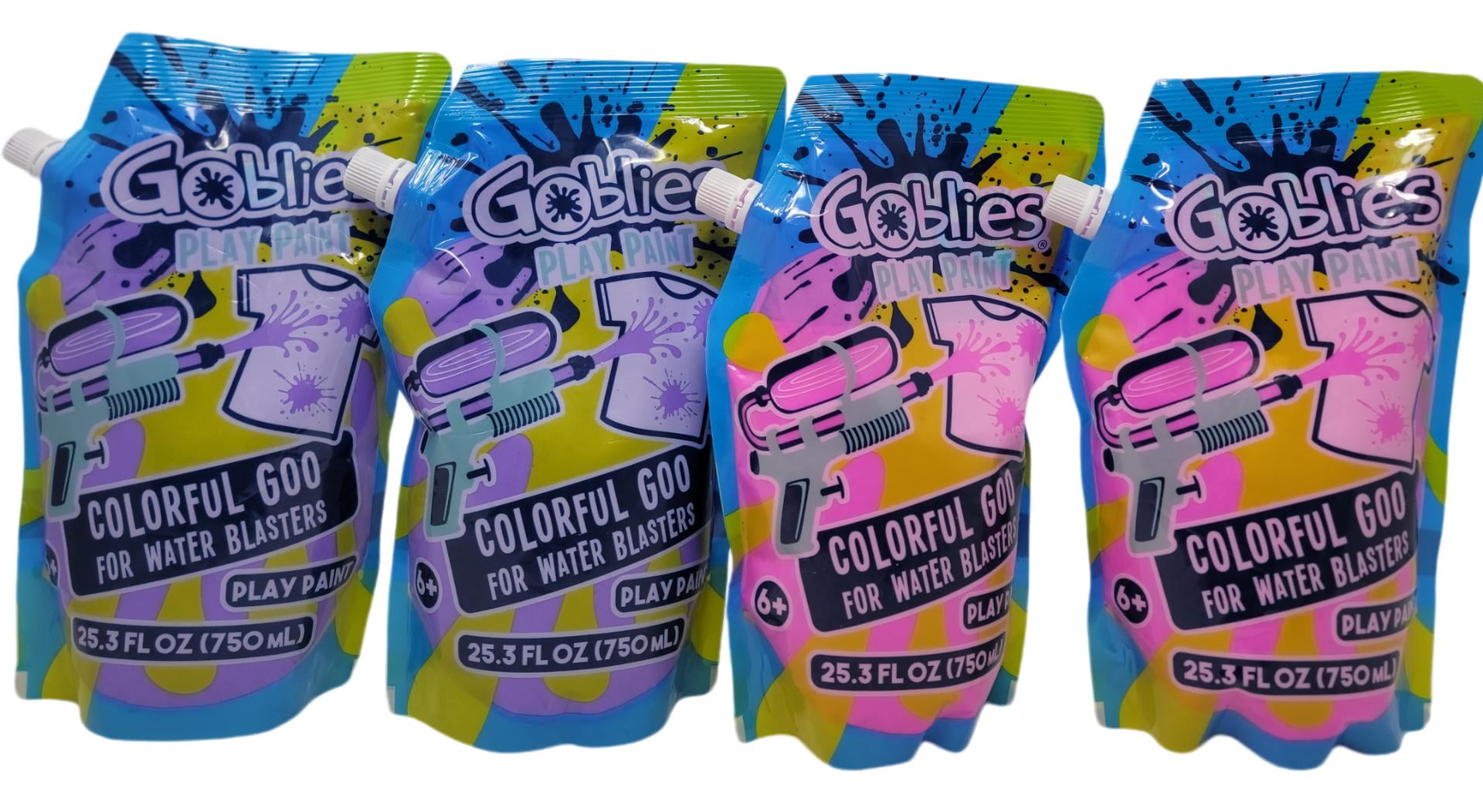 Goblies Play Paint Colorful Goo for Water Blasters - 4 Pack Variants 25 ...