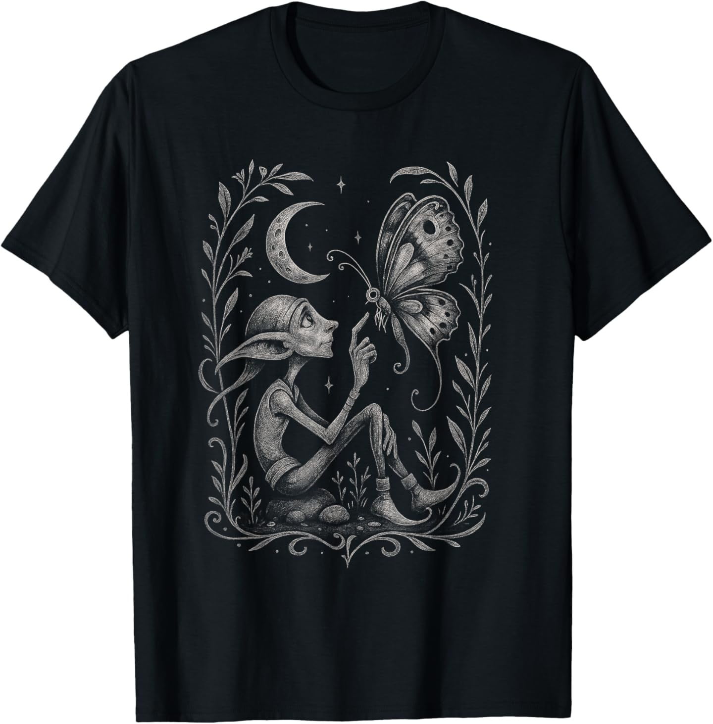 Goblin Butterfly Moth Goblincore Fae Forest Folk Night Graphic Shirt ...