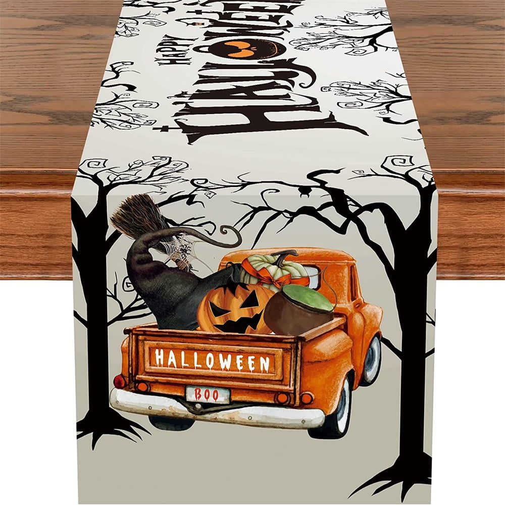 Goblin Halloween table Flag Black Forest Table Runner Thanksgiving Jack ...
