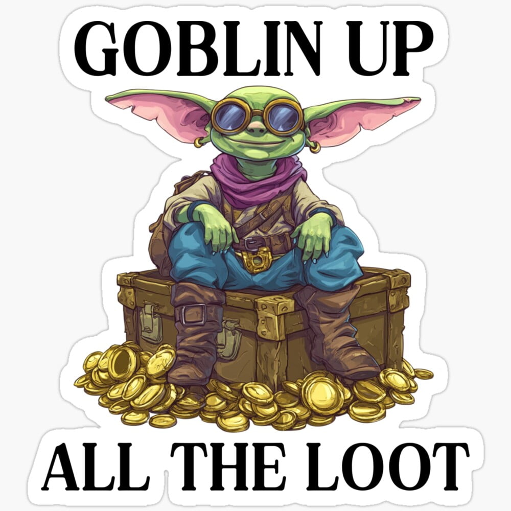 Goblin Up All The Loot Goblin Stickerphone Decal Water Bottle Stickers ...