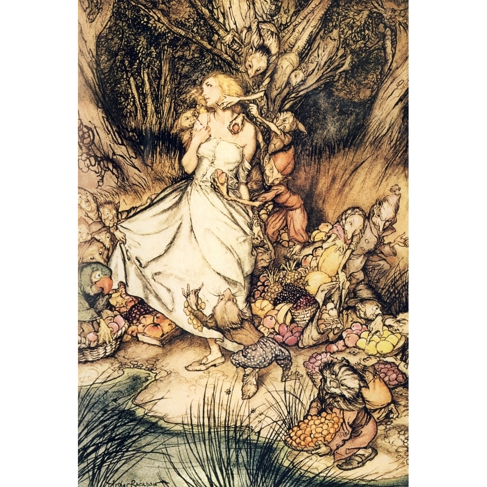 Goblin Market 1933 White and Golden Lizzie stood Poster Print by A ...