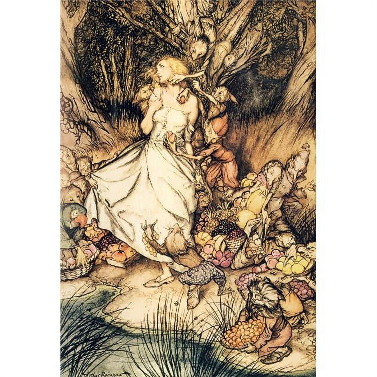Goblin Market 1933 White and Golden Lizzie stood Poster Print by A ...