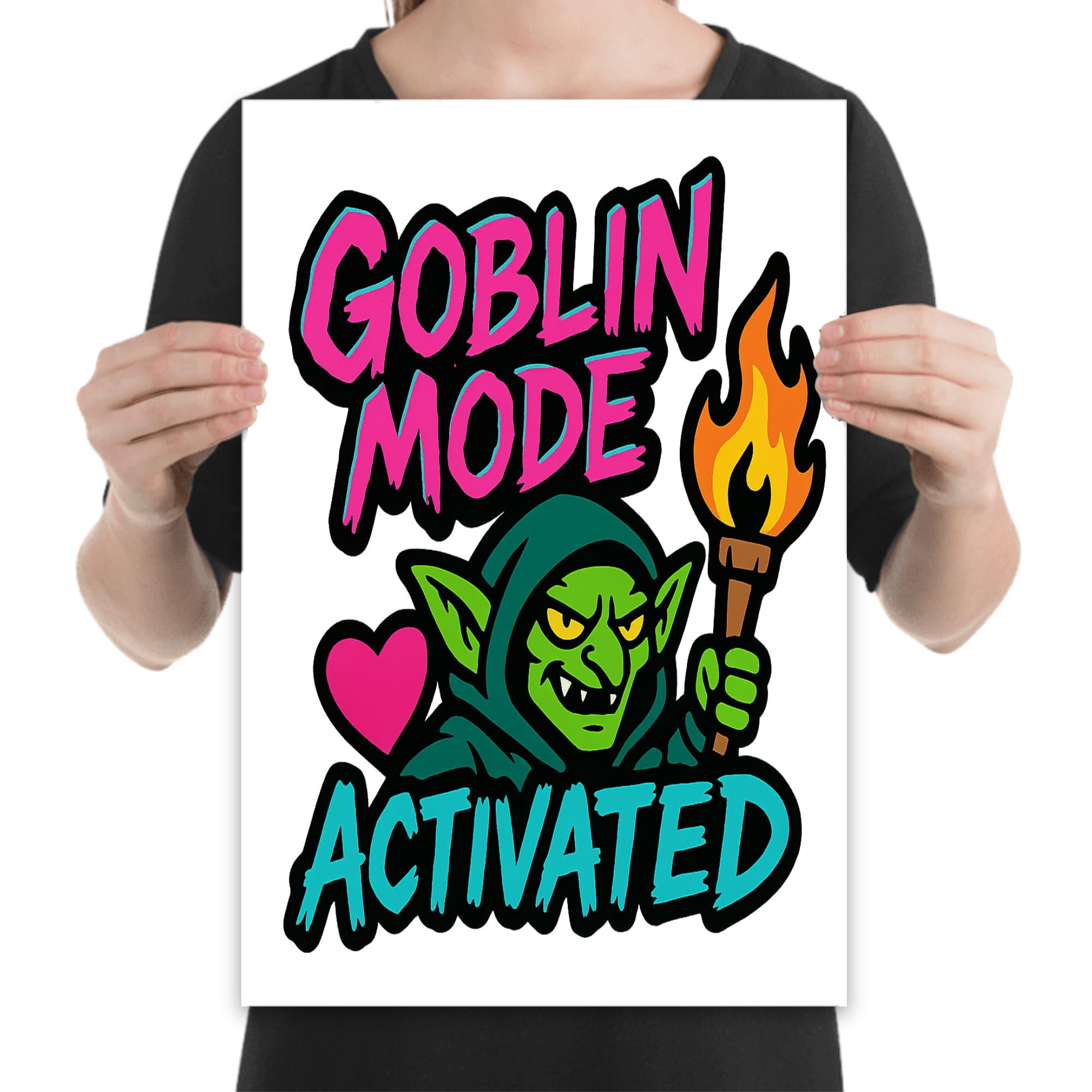 Goblin Mode Activated Poster 13x19 Neon Wall Art for Gamers and Meme Fans - Walmart.com