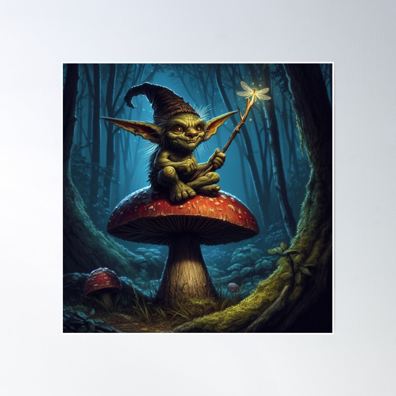 Goblin On A Toadstool Poster Wall Art, Modern Wall Decor, 16x16 UNFRAMED - Walmart.com
