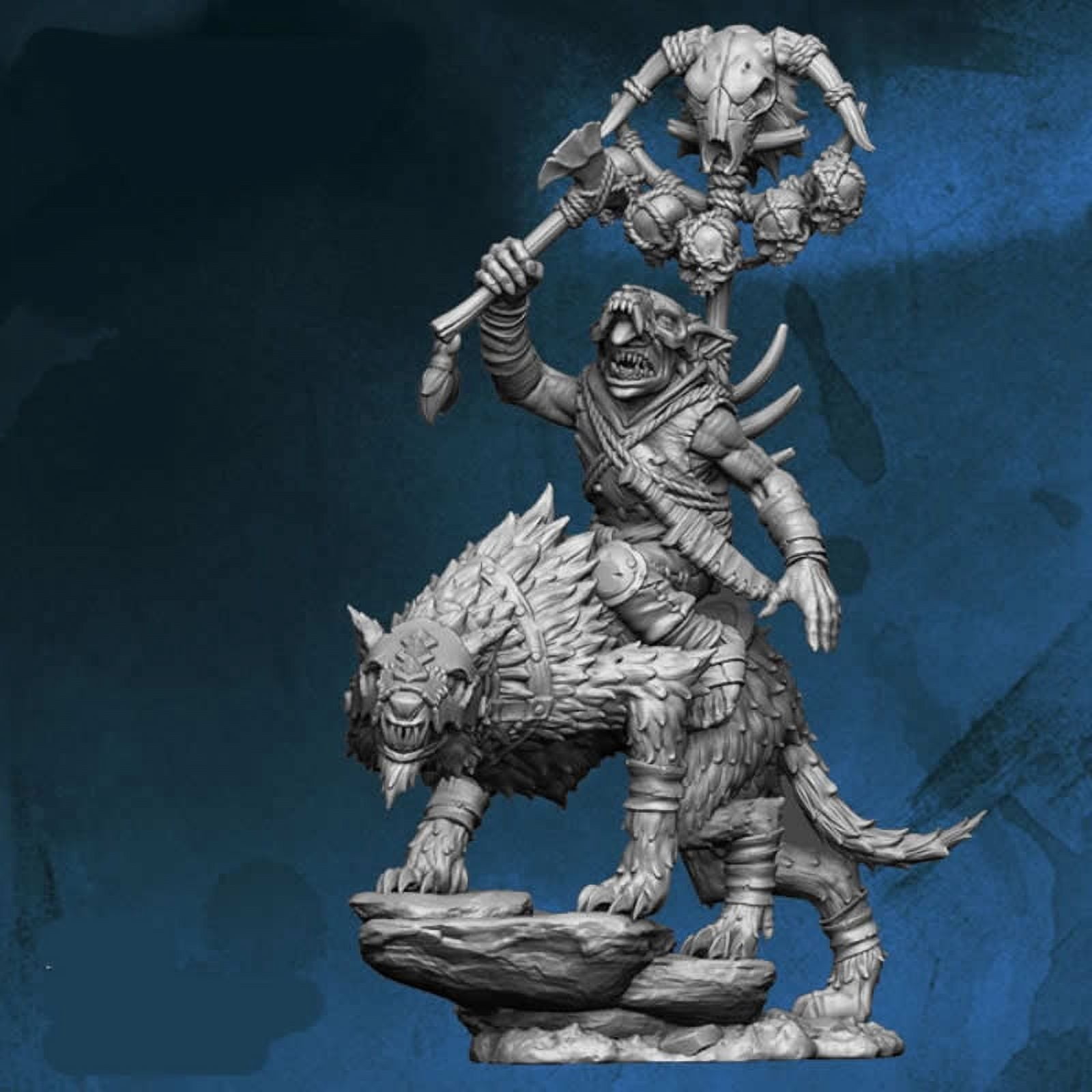 Goblin Standard Bearer on Warg Figure Kit 28mm Heroic Scale Miniature ...