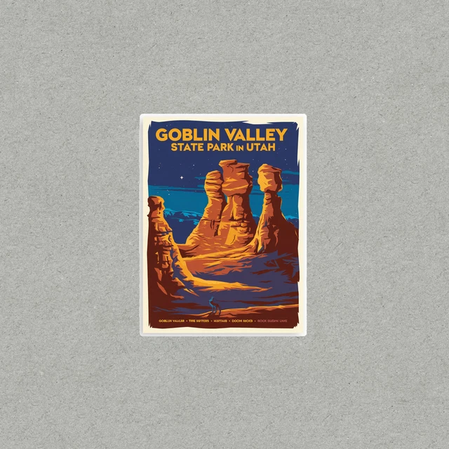 Goblin Valley State Park Utah Vintage Travel Sticker Sticker Decalphone ...