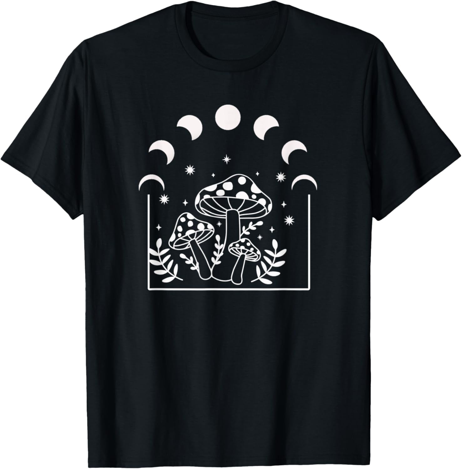 Goblincore Aesthetic Dark Cottagecore Mushroom Wolf Moon T-Shirt ...