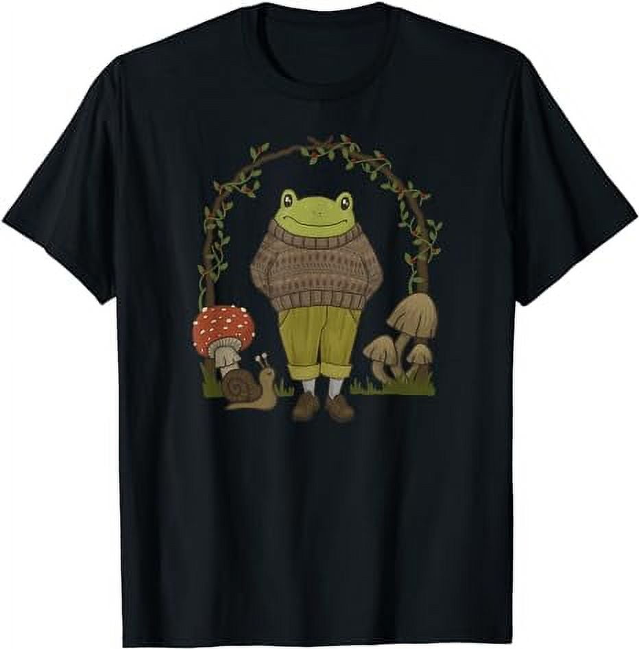 Goblincore Aesthetic Frog Mushroom Cottagecore Dark Academia T-Shirt ...