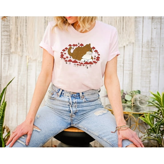 Goblincore Shirt, Cat Mushroom Shirt, Cats Lovers Tee Gift, Nature ...